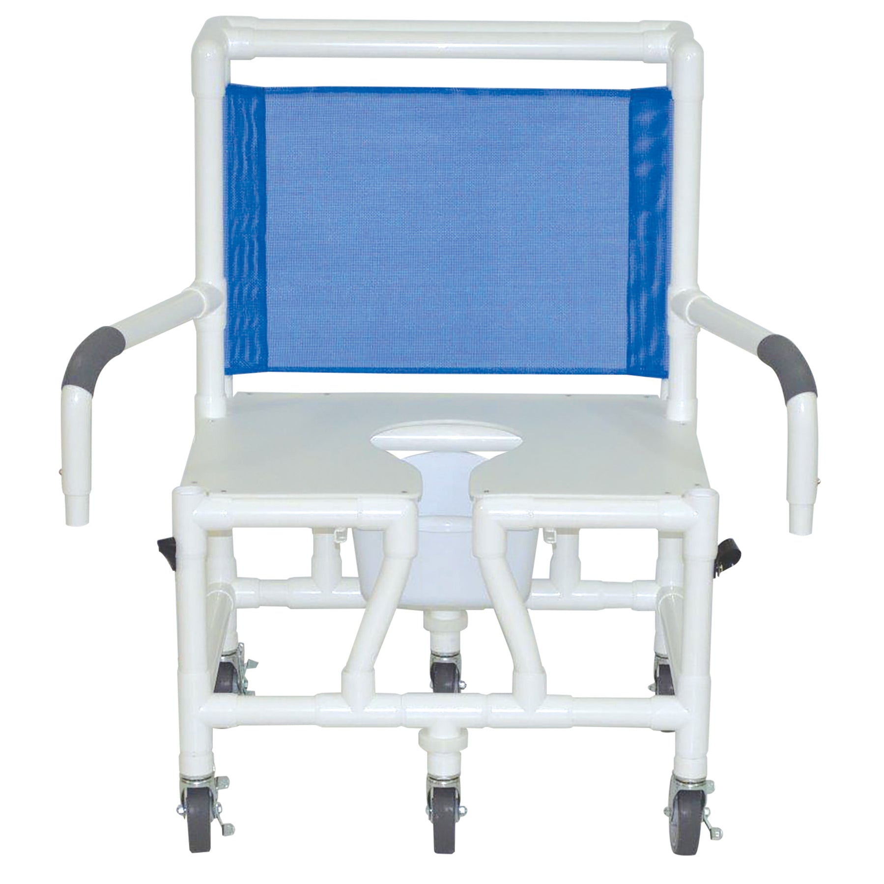 MJM International | Wide Shower Chair w/ Swing Away Armrests & Pail ...